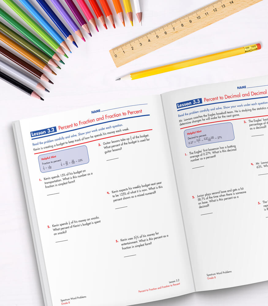 Grade 8 Spectrum Word Problems Workbook eBook
