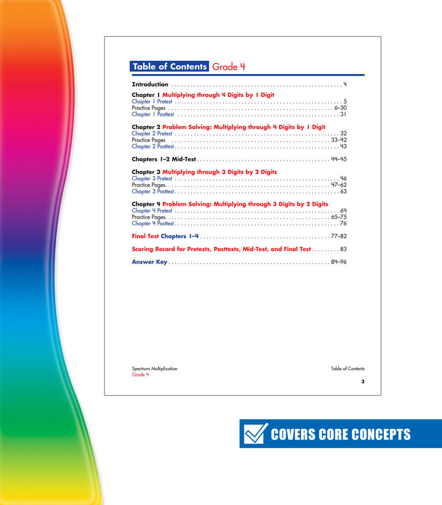 Grade 4 Spectrum Multiplication Workbook eBook (PDF)