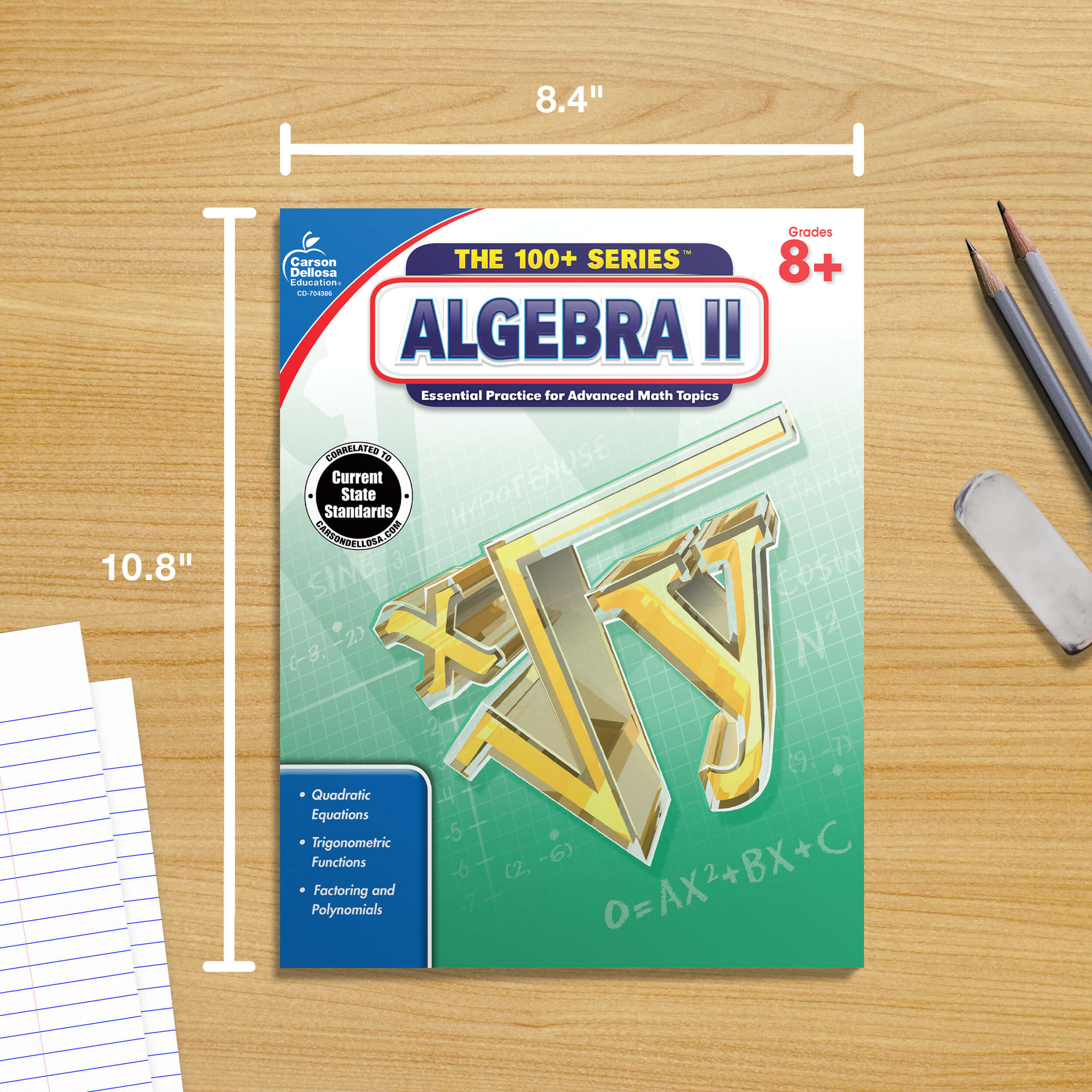 Grade 8-10 Algebra II Workbook Paperback