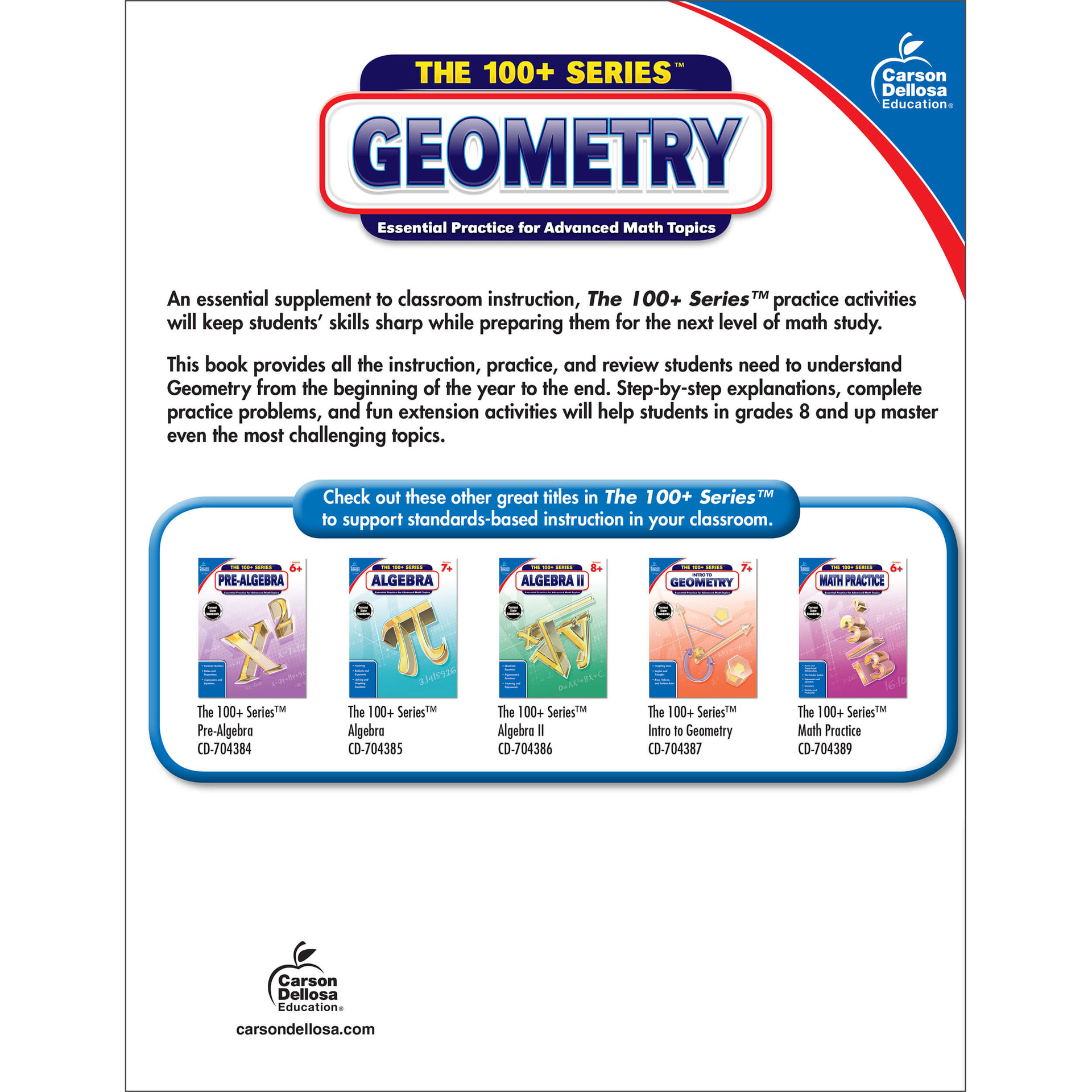 Grade 8-10 The 100+ Series™ Geometry Workbook eBook