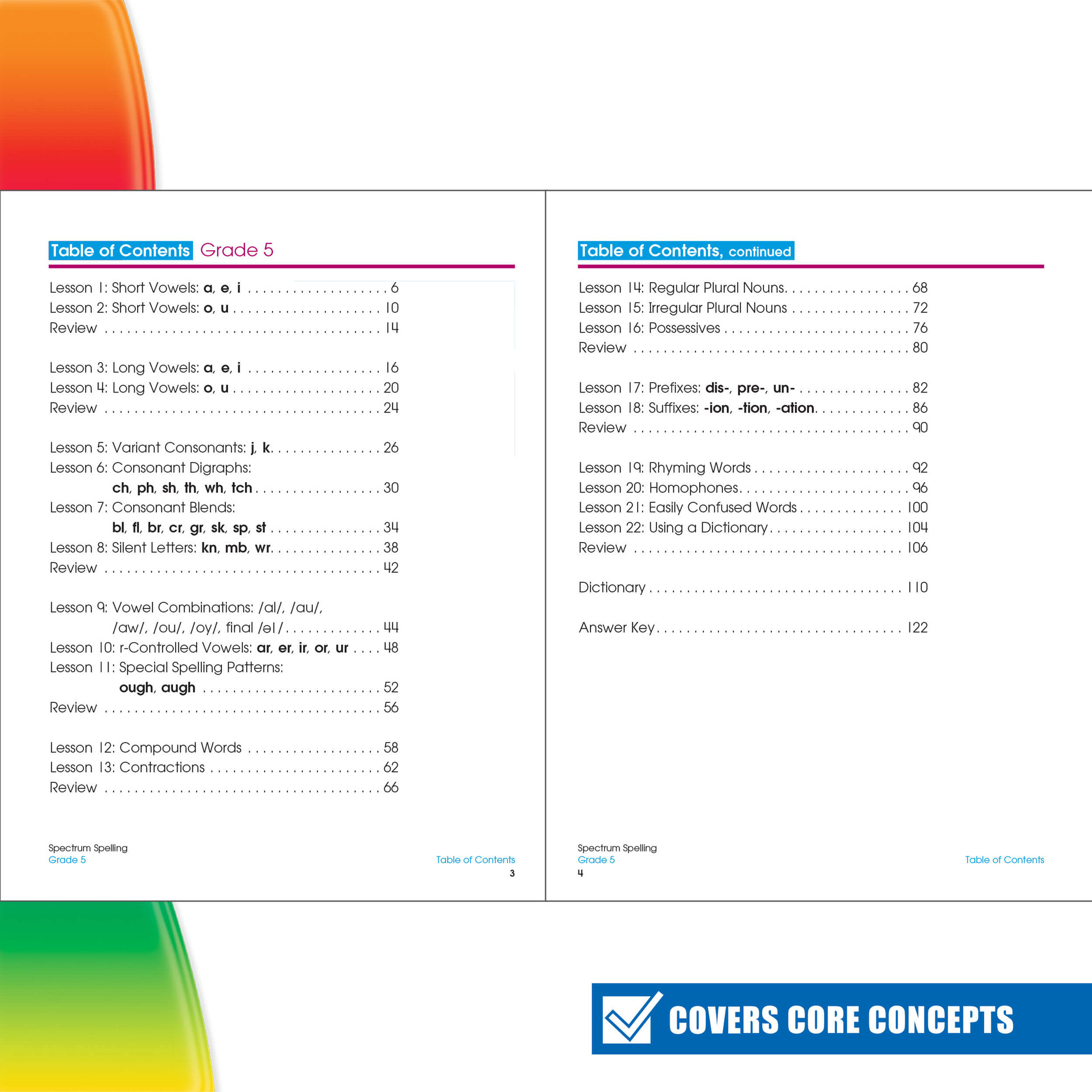 Grade 5 Spectrum Spelling Workbook eBook