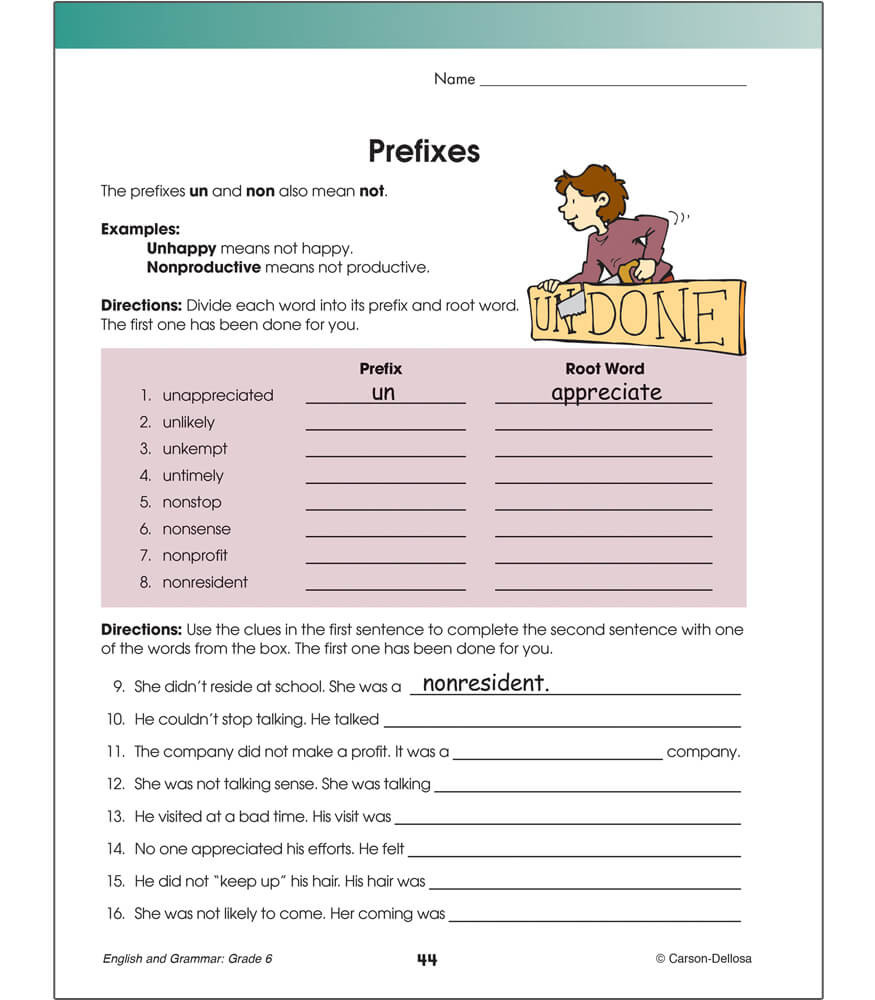 Grade 6 English & Grammar Workbook eBook