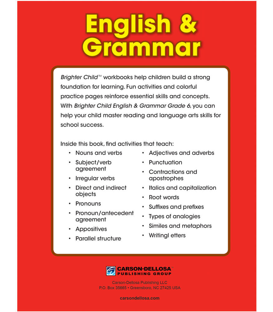 English & Grammar Workbook Grade 6 eBook