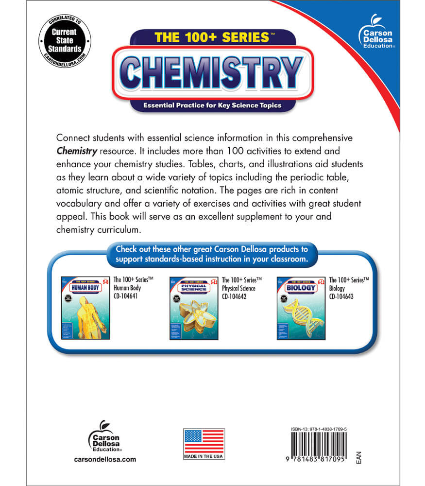 Grade 9-12 Chemistry Workbook Paperback