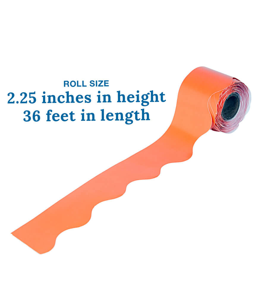 36' Orange Rolled Scalloped Bulletin Board Borders