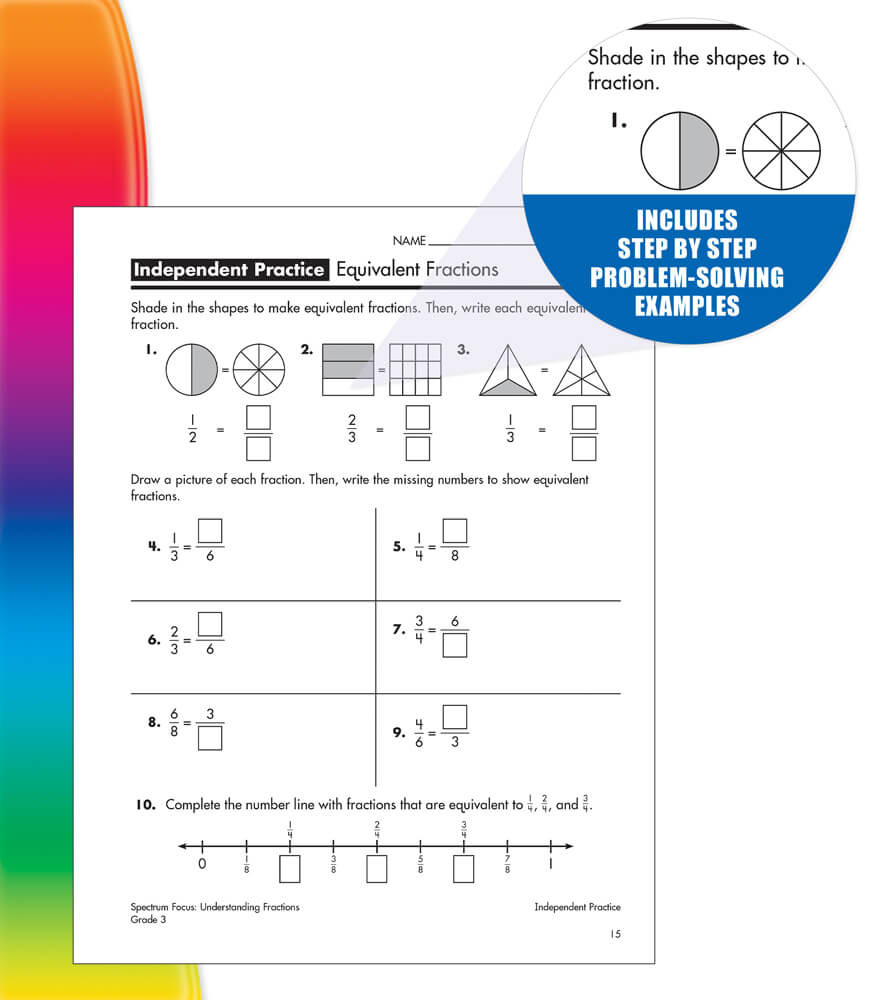 Spectrum Focus: Understanding Fractions Workbook Grade 3 eBook