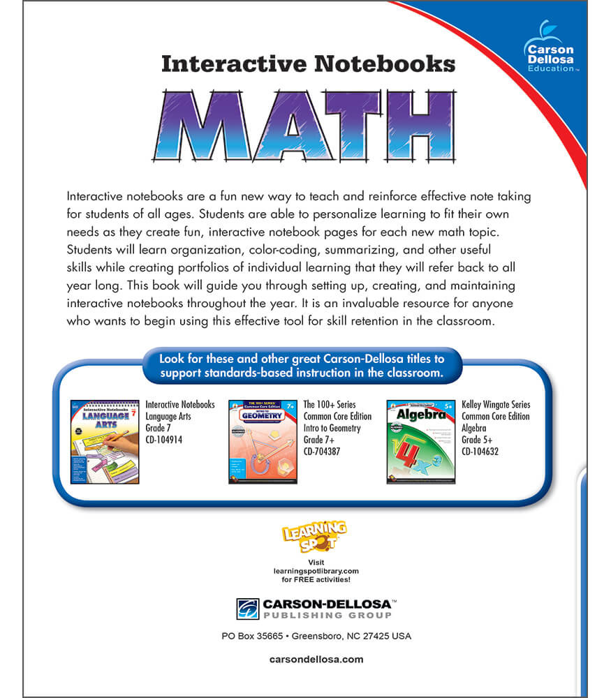 Grade 7 Interactive Notebooks: Math Resource Book eBook (PDF)