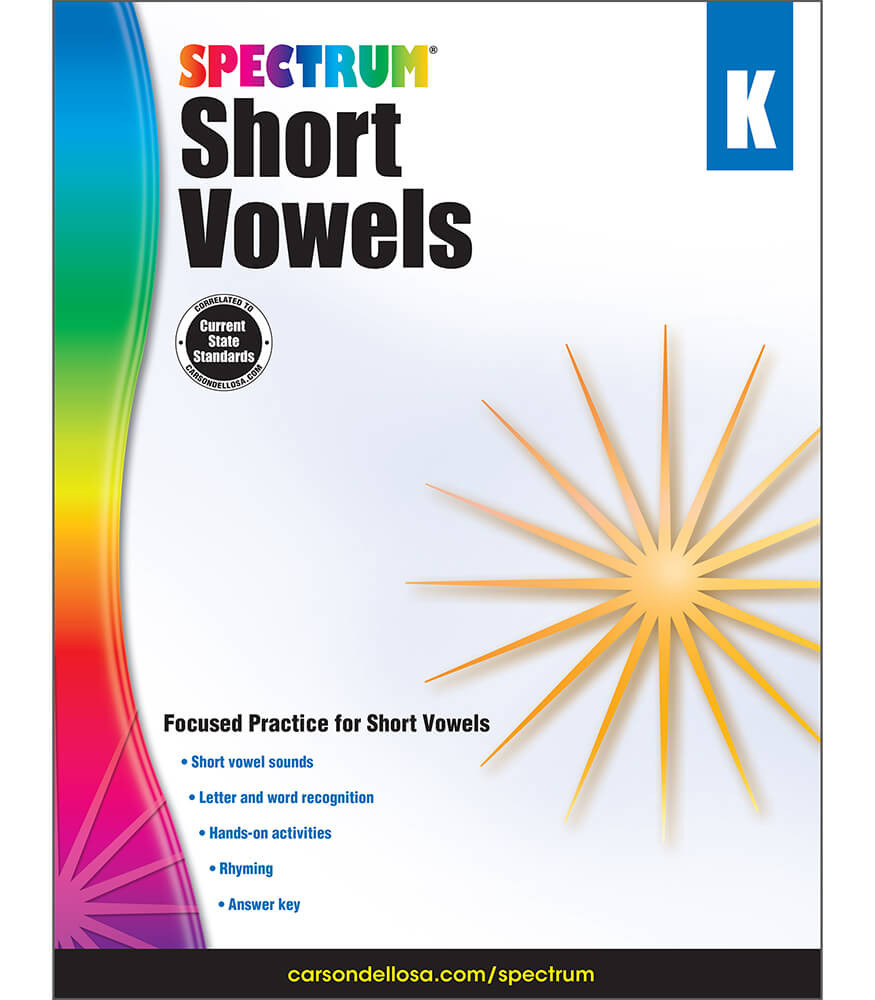 Spectrum Short Vowels Workbook Grade K eBook