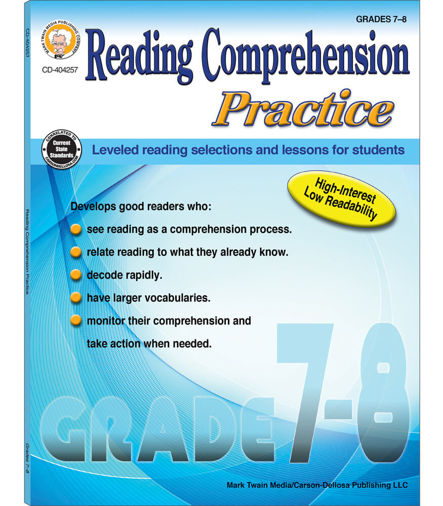 Grade 7-8 Reading Comprehension Practice Resource Book Paperback