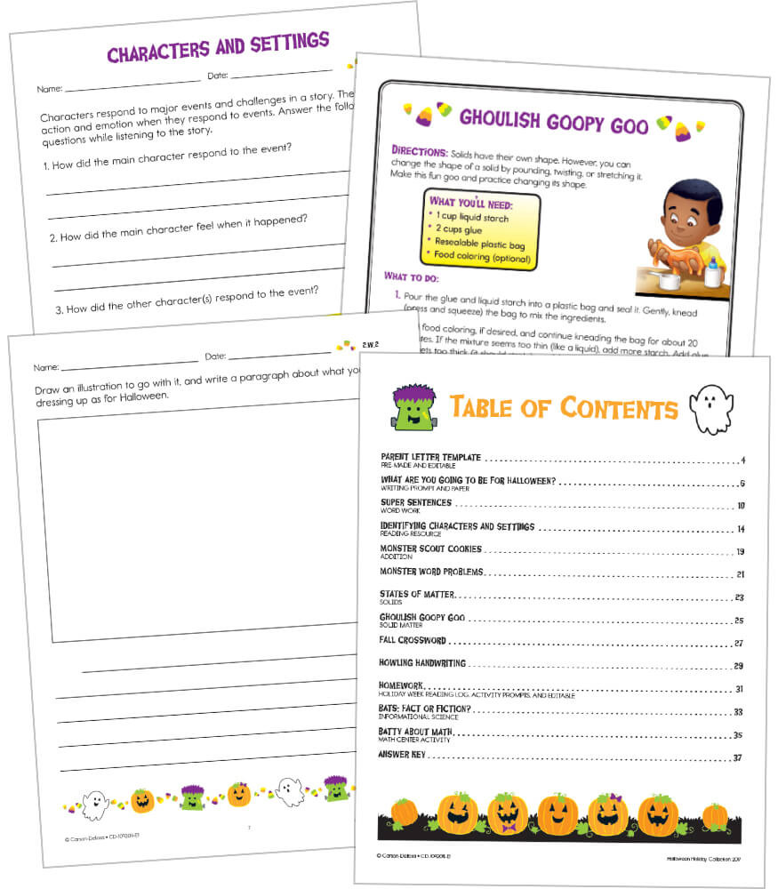 Halloween Holiday Printable Collection Grade 2