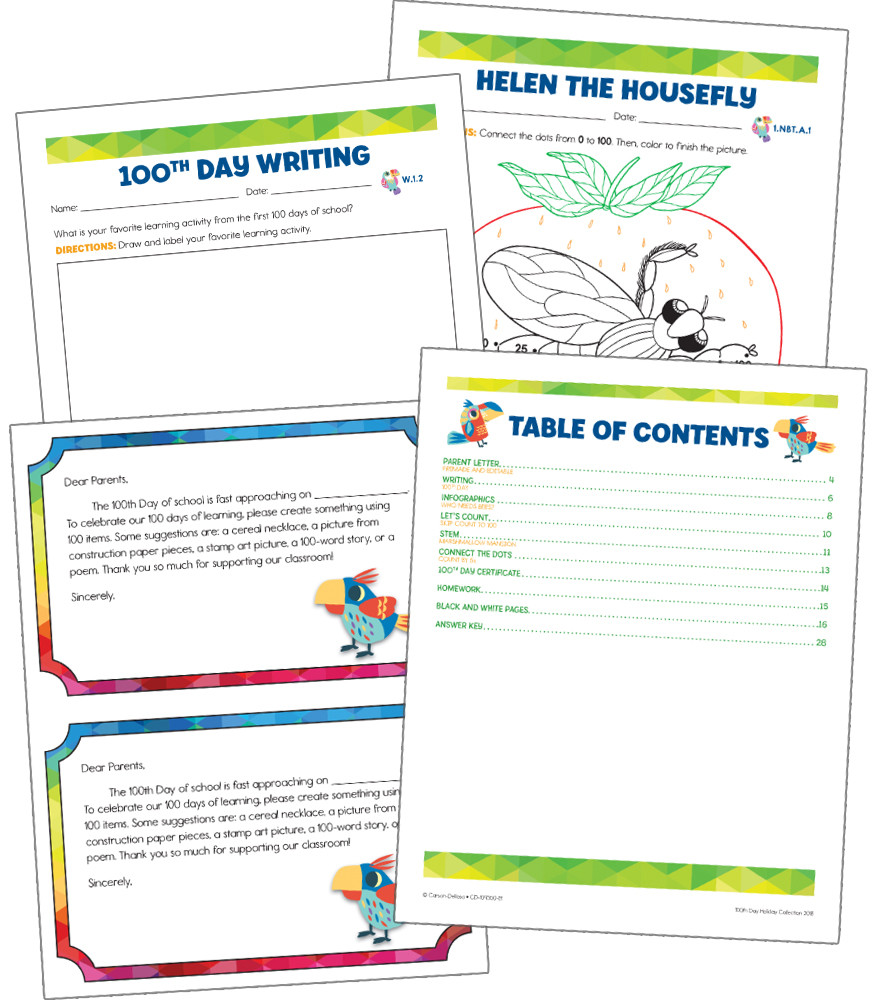 100th Day Holiday Printable Collection Grade 1