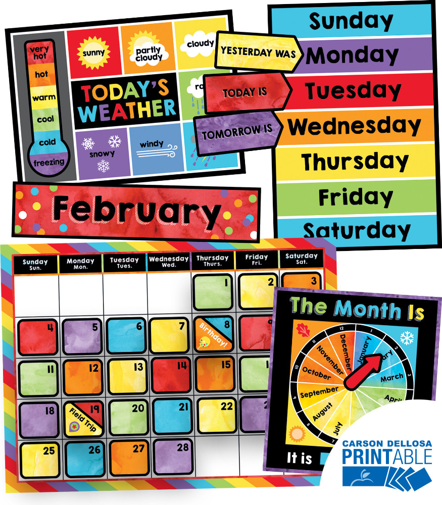 Celebrate Learning Calendar Printable Bulletin Board Set
