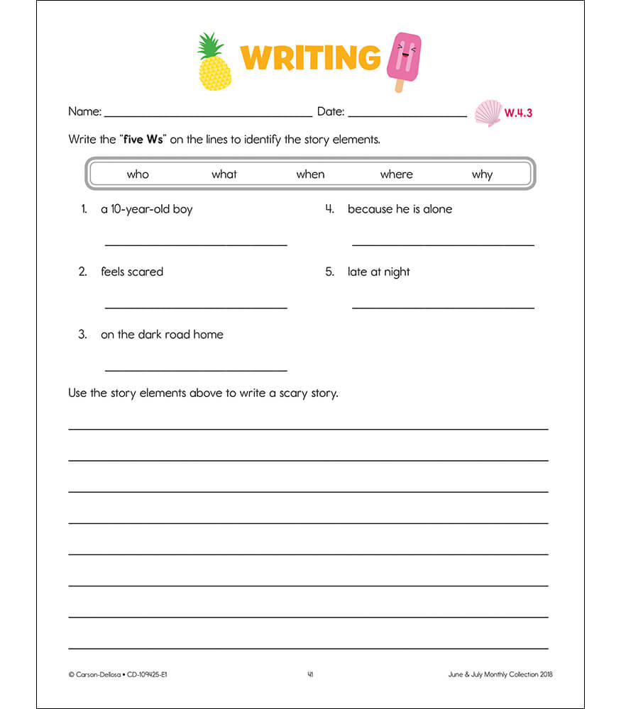 June and July Monthly Printable Collection Grade 4