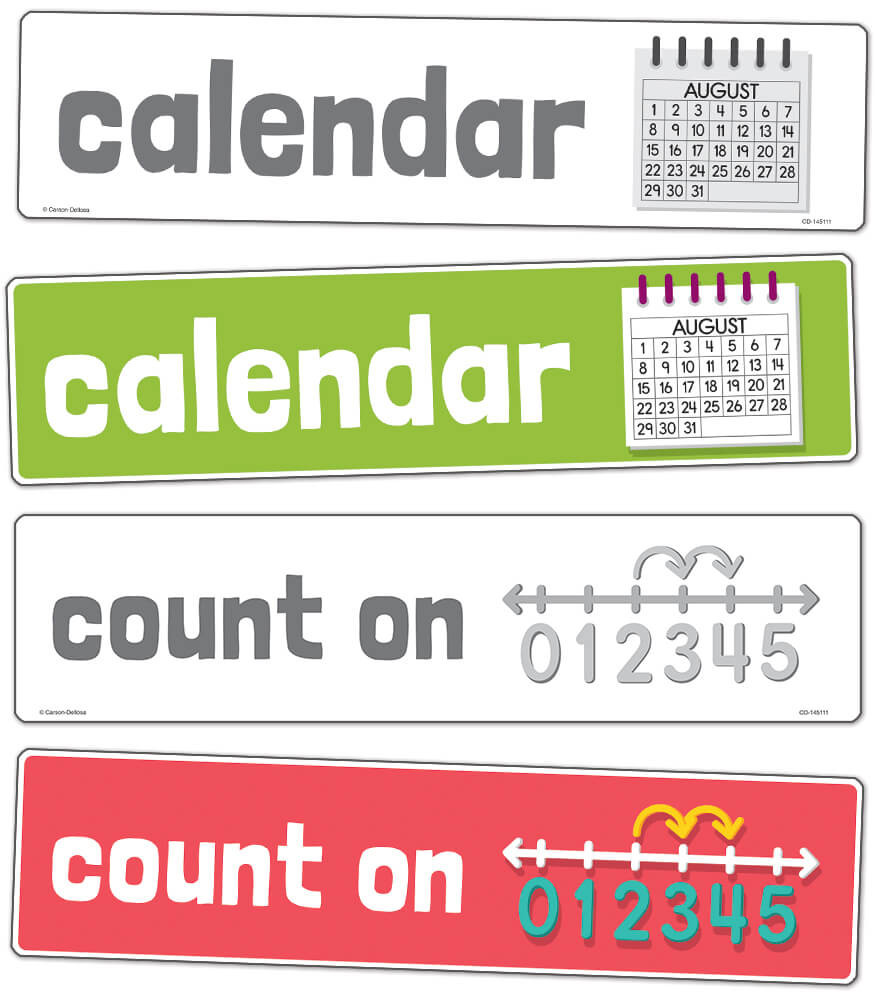 Grade K Math Word Wall Bulletin Board Set