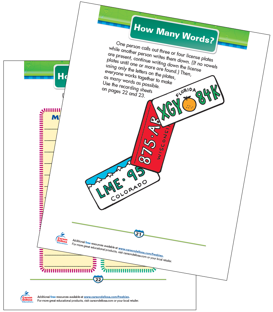 How Many Words? Free Printable | Carson Dellosa