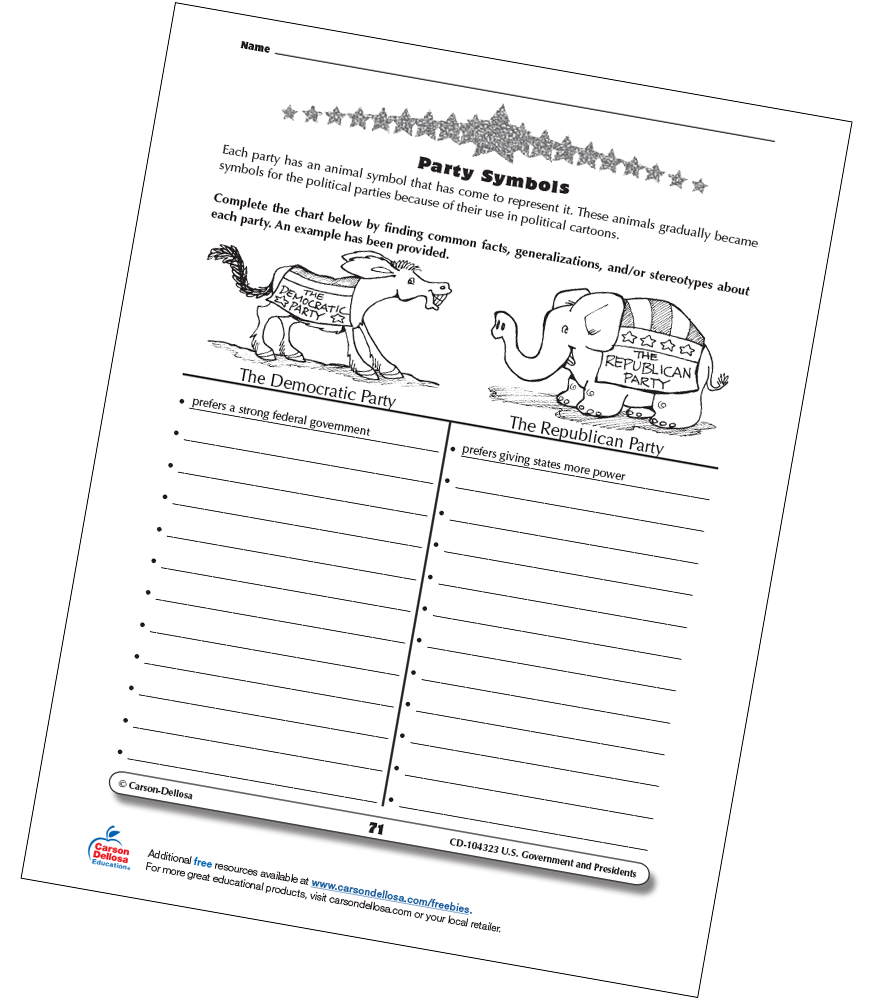 U.S. Political Party Symbols Free Printable | Carson Dellosa