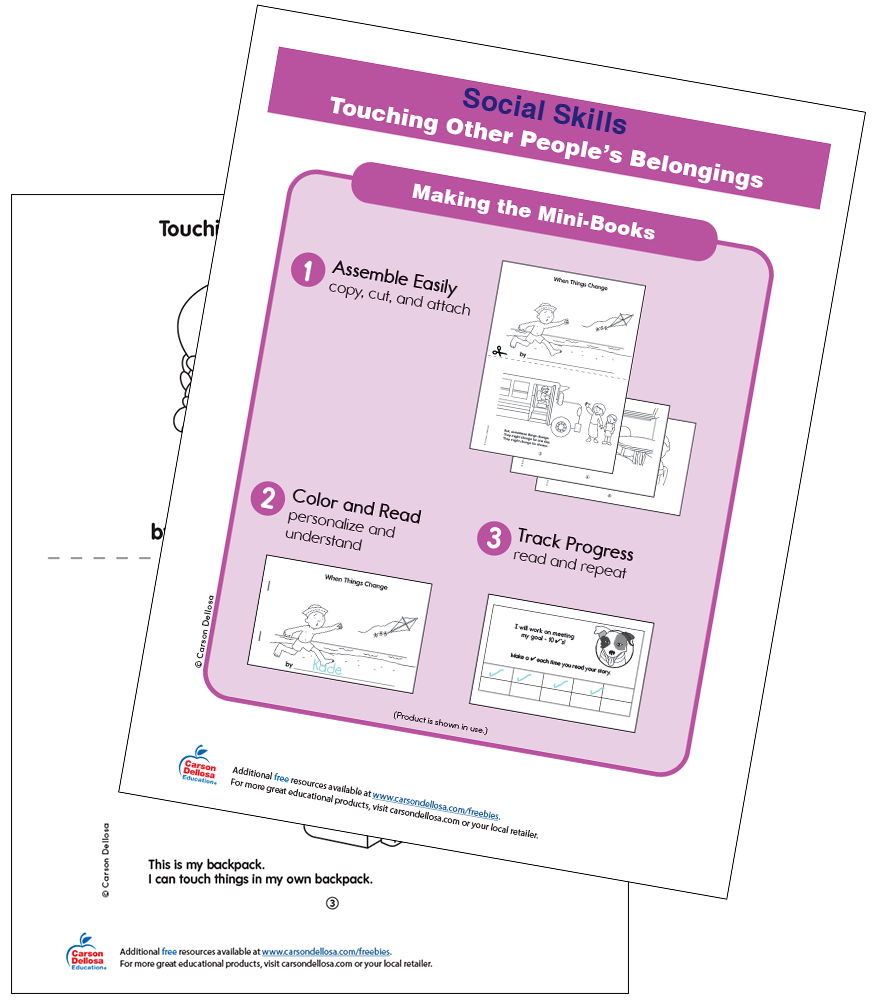 Touching Other People's Belongings Free Printable | Carson Dellosa