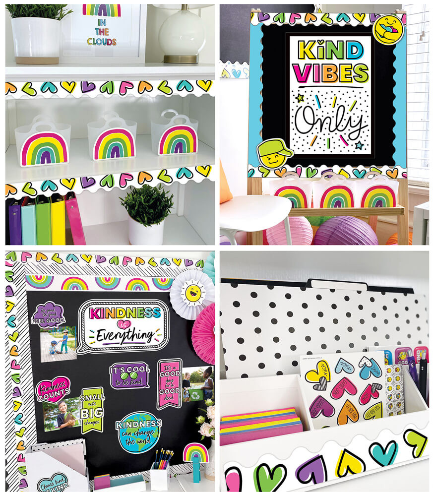 Doodle Hearts Scalloped Bulletin Board Borders