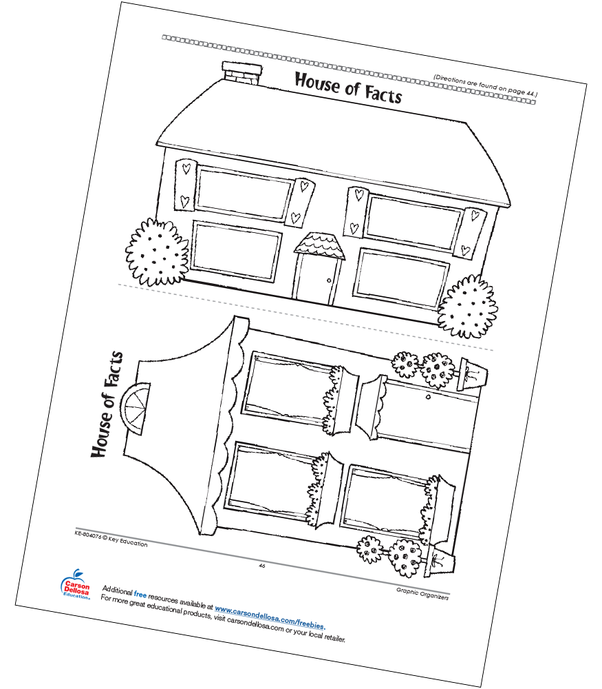 House of Facts Math Graphic Organizers Free Printable | Carson Dellosa
