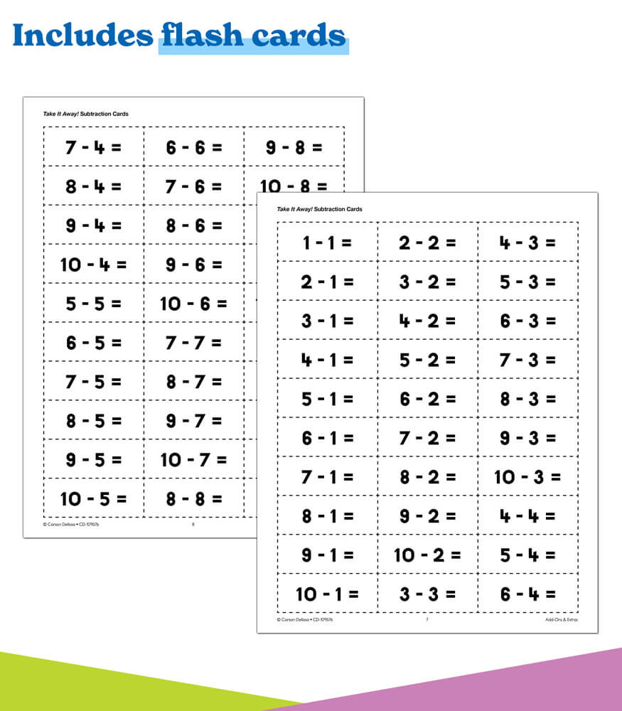 In a Flash: Intro to Addition & Subtraction Printable Collection Grade K-1