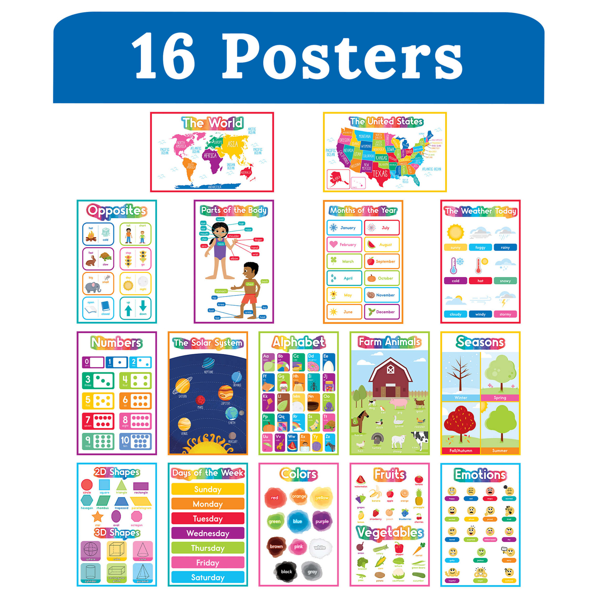 Grade PK-2 Early Learning PK-2 Poster Set