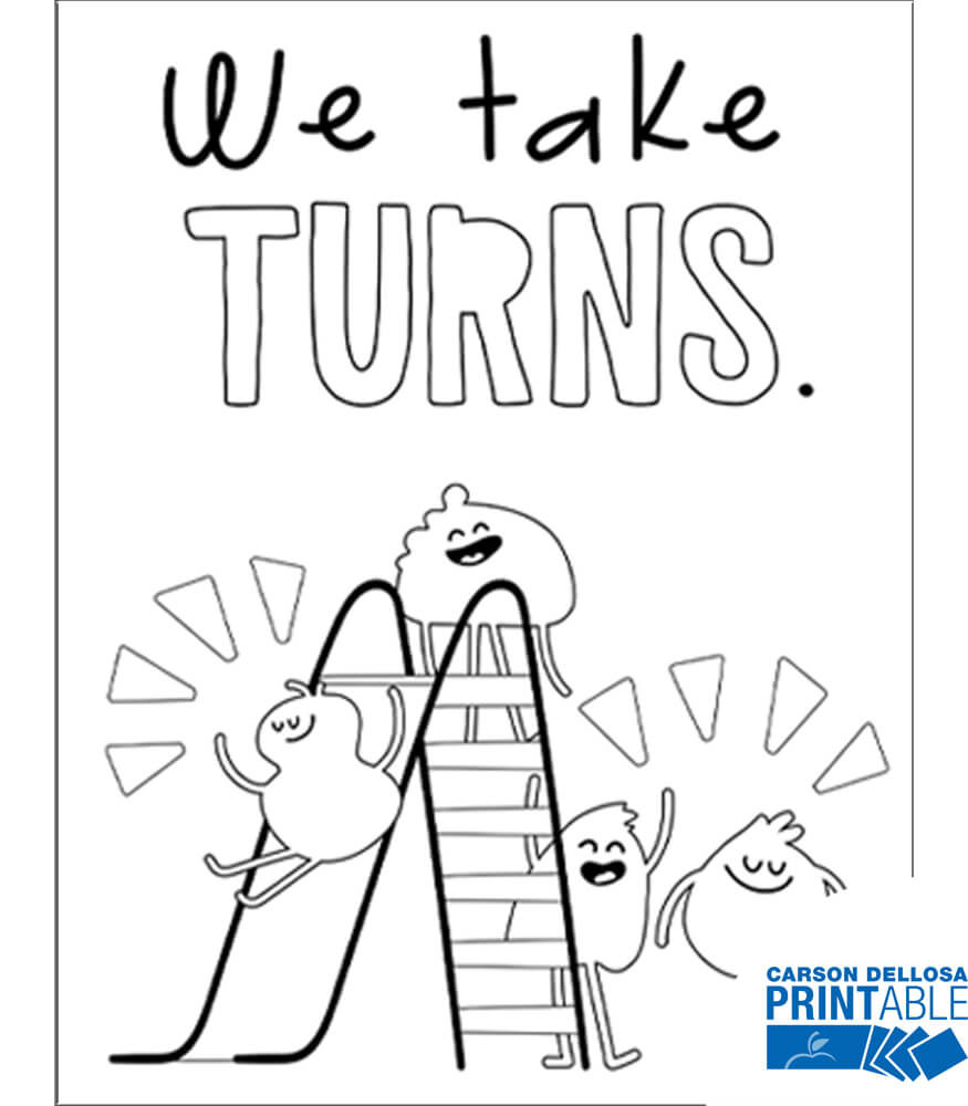 Happy Place Class Rules Coloring Printable Collection Grade PK-5