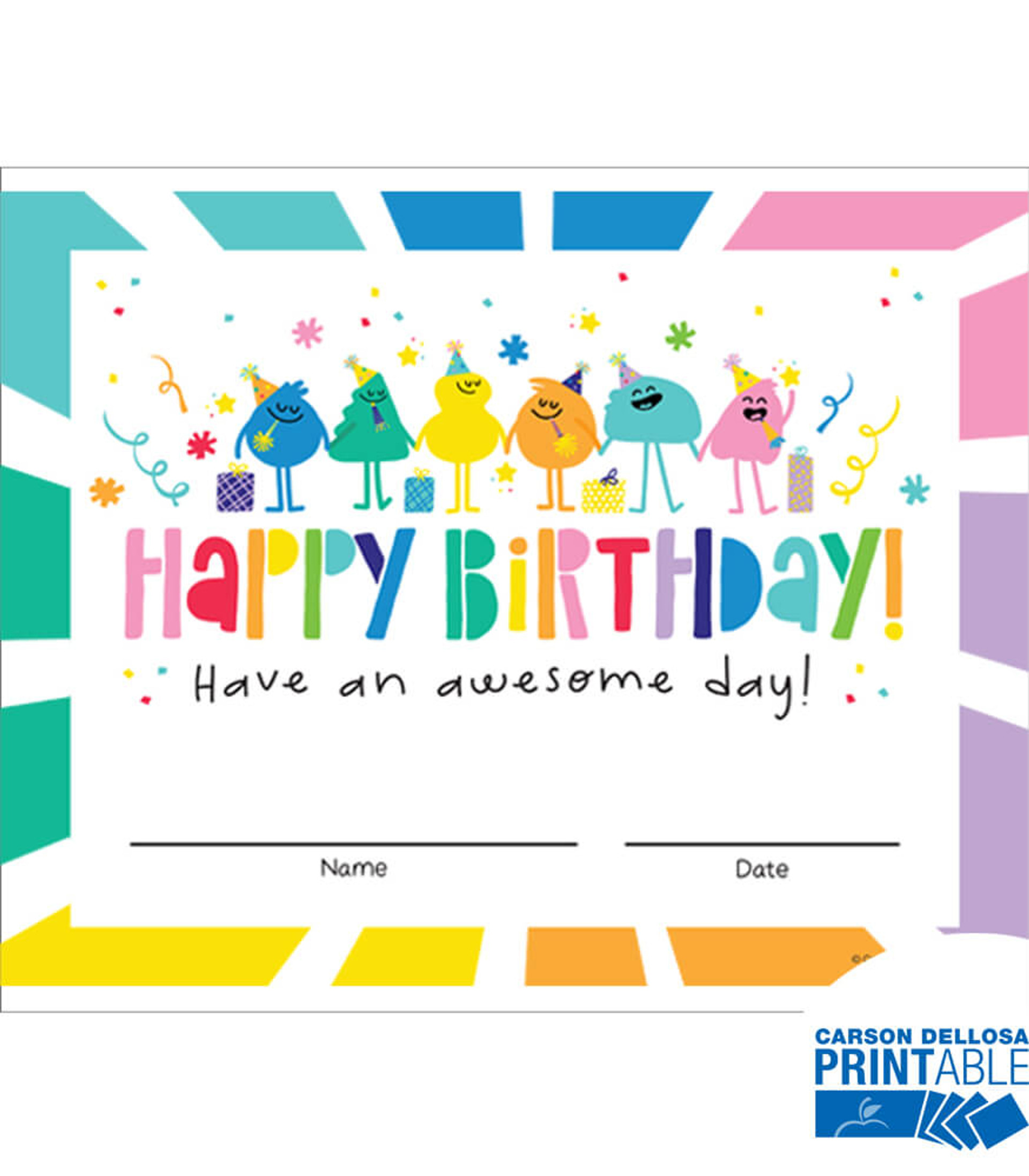 Happy Place Birthday Printable Cutouts