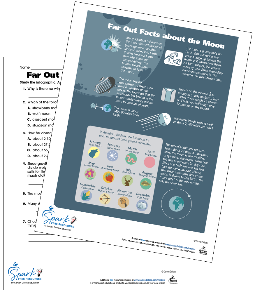 Far Out Facts about the Moon Infographic Free Printable | Carson Dellosa