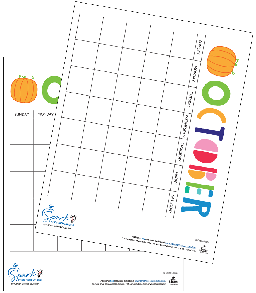 October Editable Calendar - PDF & Google Classroom - Landscape ...