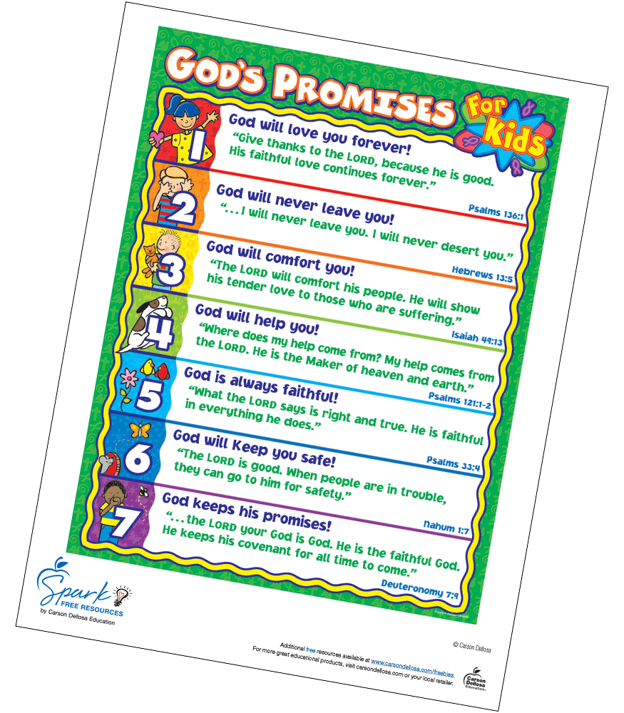 God’s Promises for Kids Chart Free Printable | Carson Dellosa