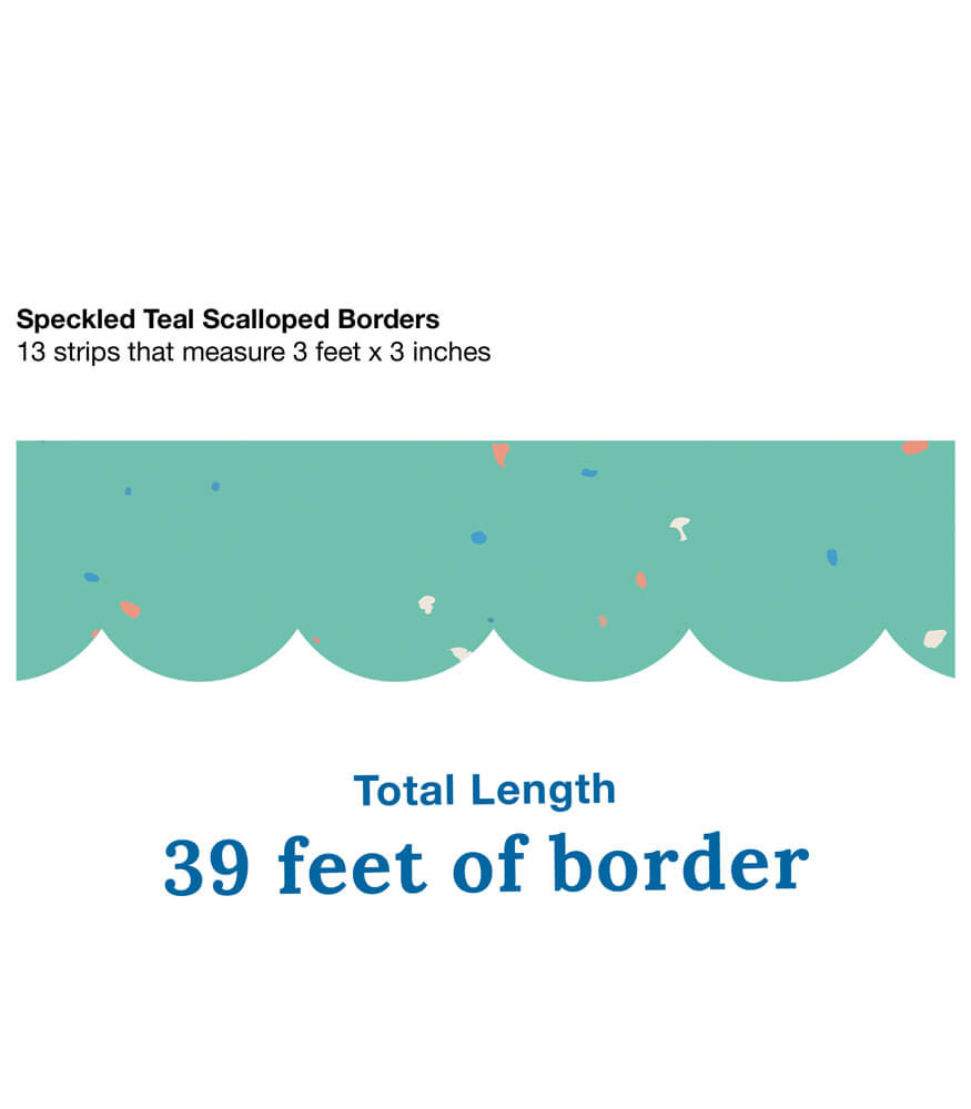 Speckled Teal Scalloped Bulletin Board Borders 39'