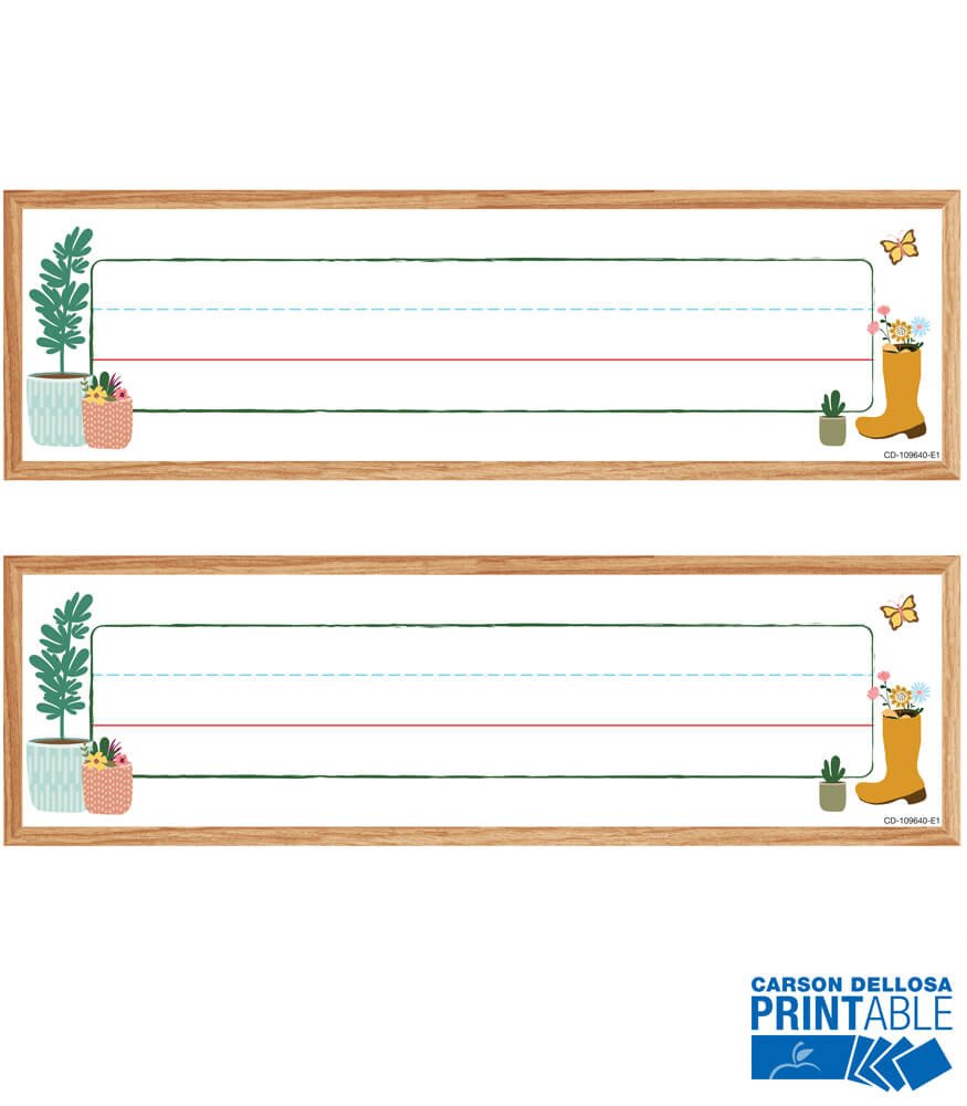 Grow Together Printable Name Plates