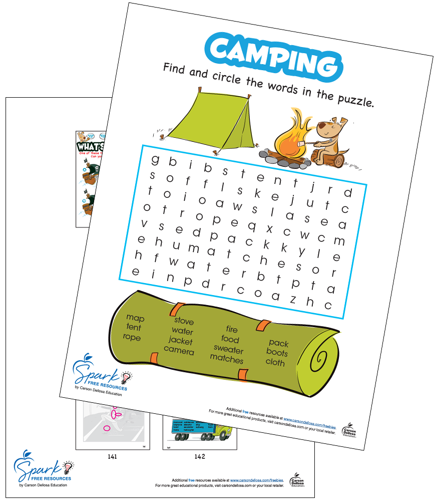 Camping Word Search Free Printable | Carson Dellosa