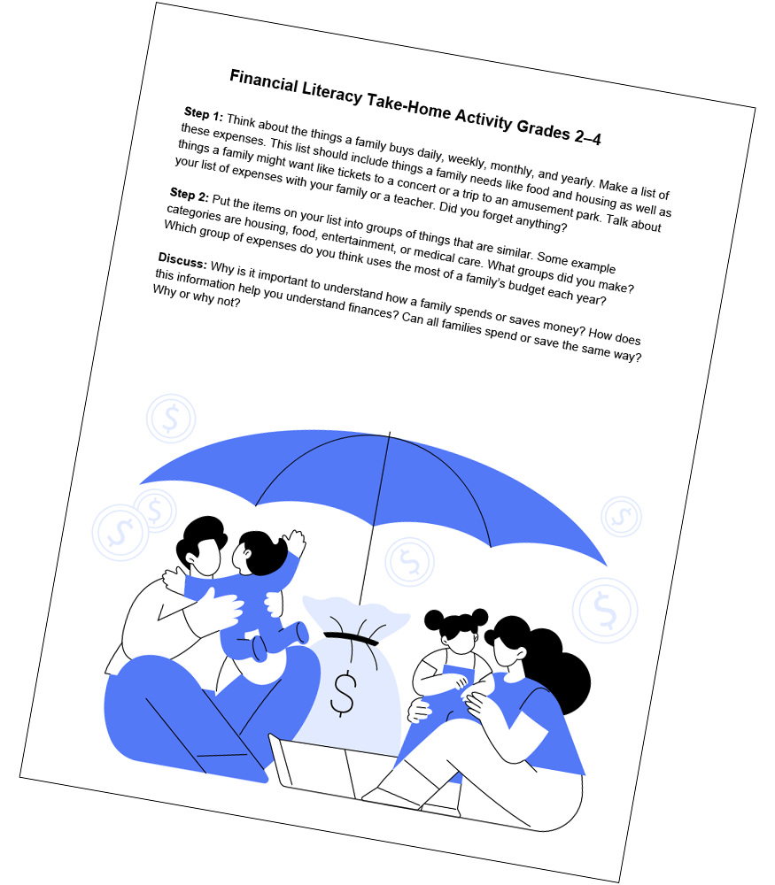 Financial Literacy Take Home Activity: Grades 2-4 Understanding Family ...
