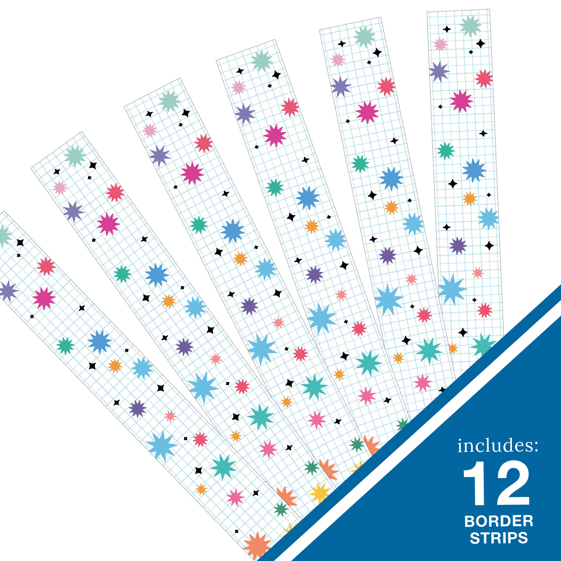 Bursts & Twinkles Straight Bulletin Board Borders