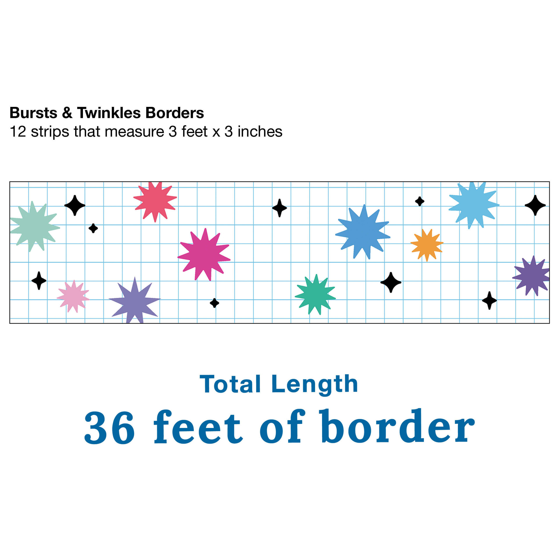 Bursts & Twinkles Straight Bulletin Board Borders