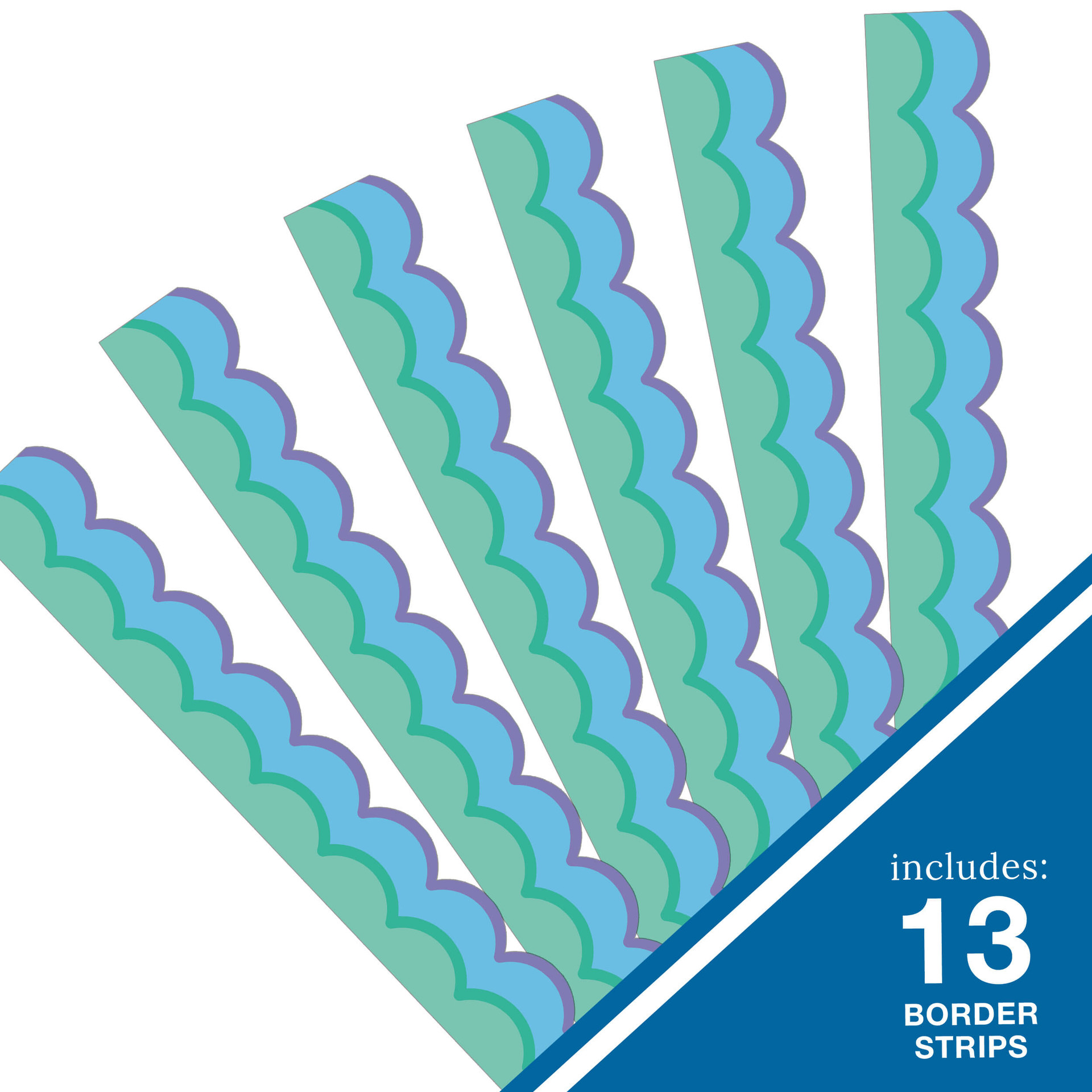 Cool Waves Scalloped Bulletin Board Borders