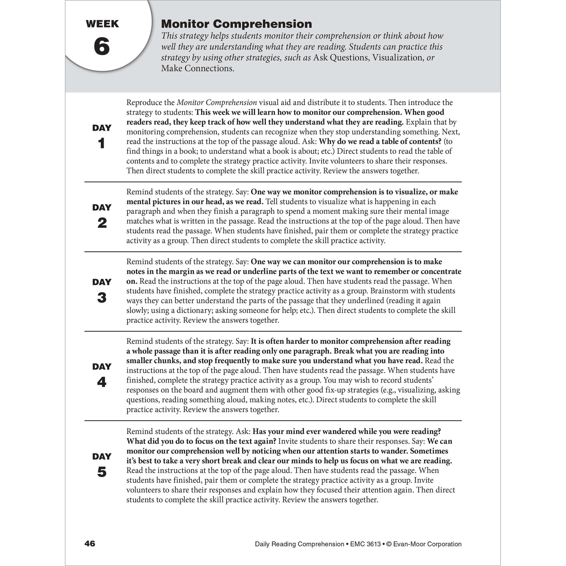 Grade 3 Daily Reading Comprehension, Teacher Resource Book eBook