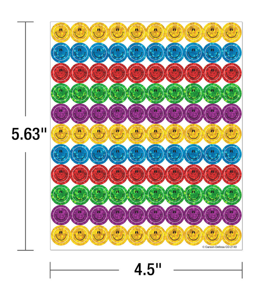 Grade PK-8 Smiley Faces, Multicolor Chart Seals