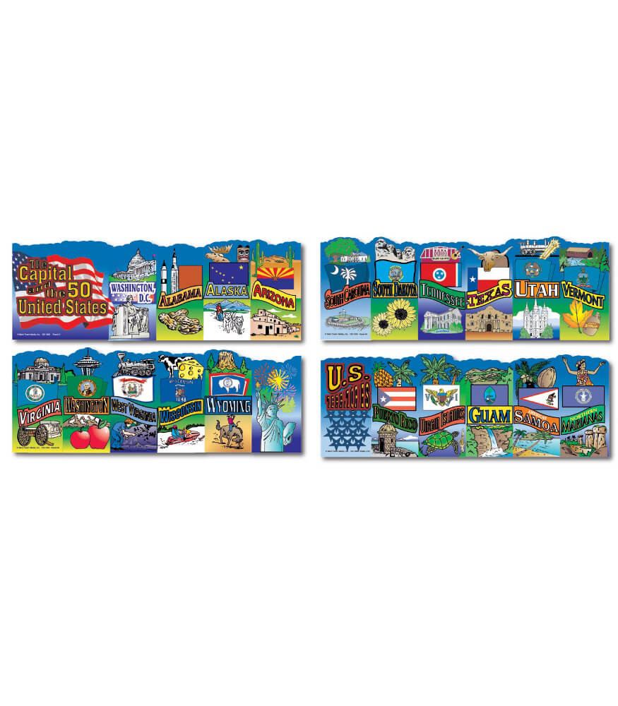 Grade 4-8 U.S. States and Territories Topper Bulletin Board Set