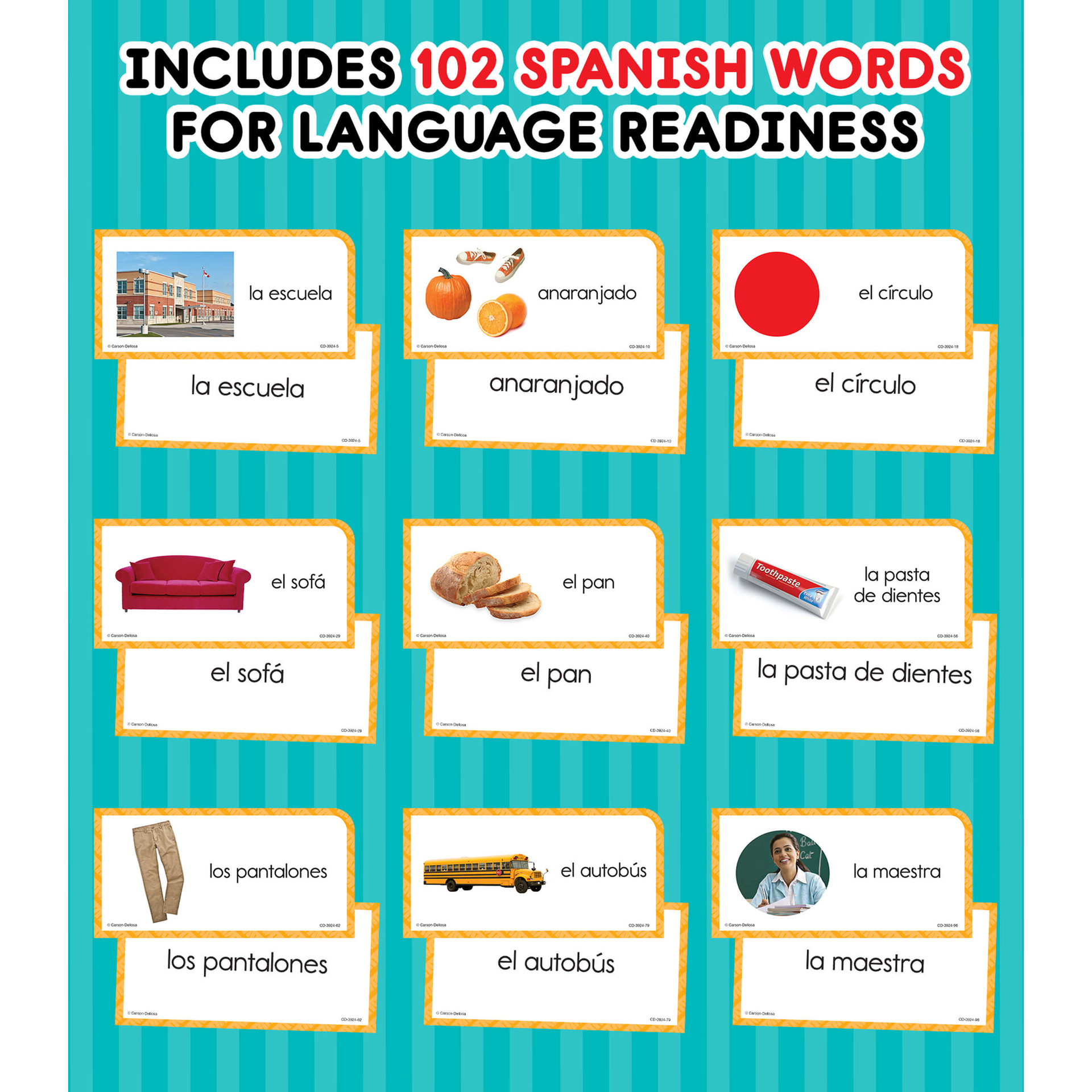Grade PK-8 Everyday Words in Spanish: Photographic Flash Cards