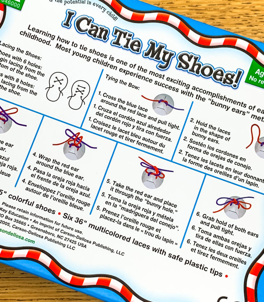 Grade PK-1 I Can Tie My Shoes Lacing Cards