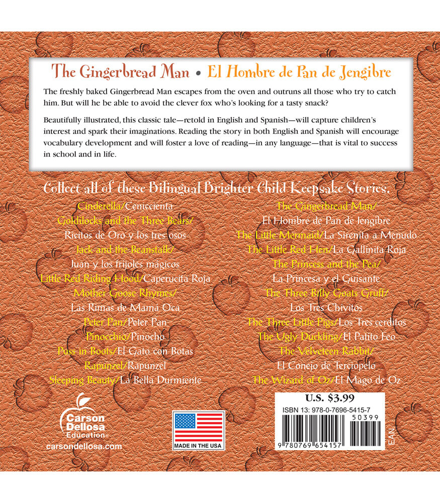 Grade PK-3 The Gingerbread Man Bilingual Keepsake Stories Spanish ...