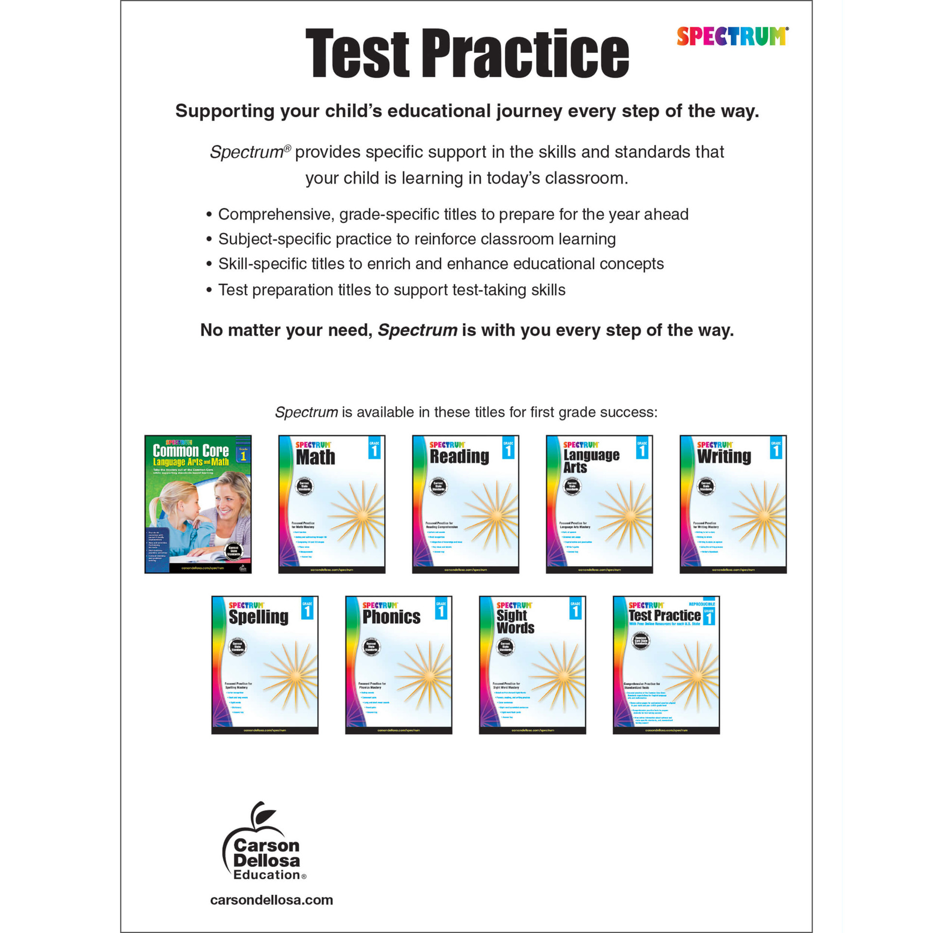 Grade 1 Spectrum Test Practice Workbook eBook (PDF)