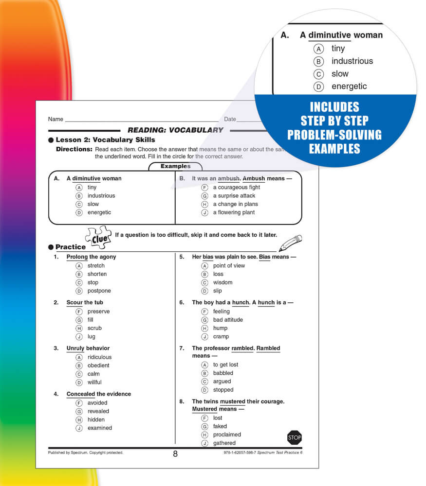 Grade 6 Spectrum Test Practice Workbook Paperback