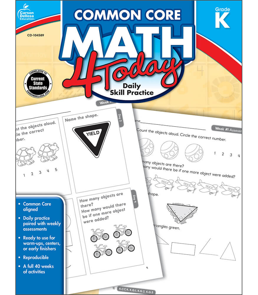 Grade K Common Core Math 4 Today Workbook eBook