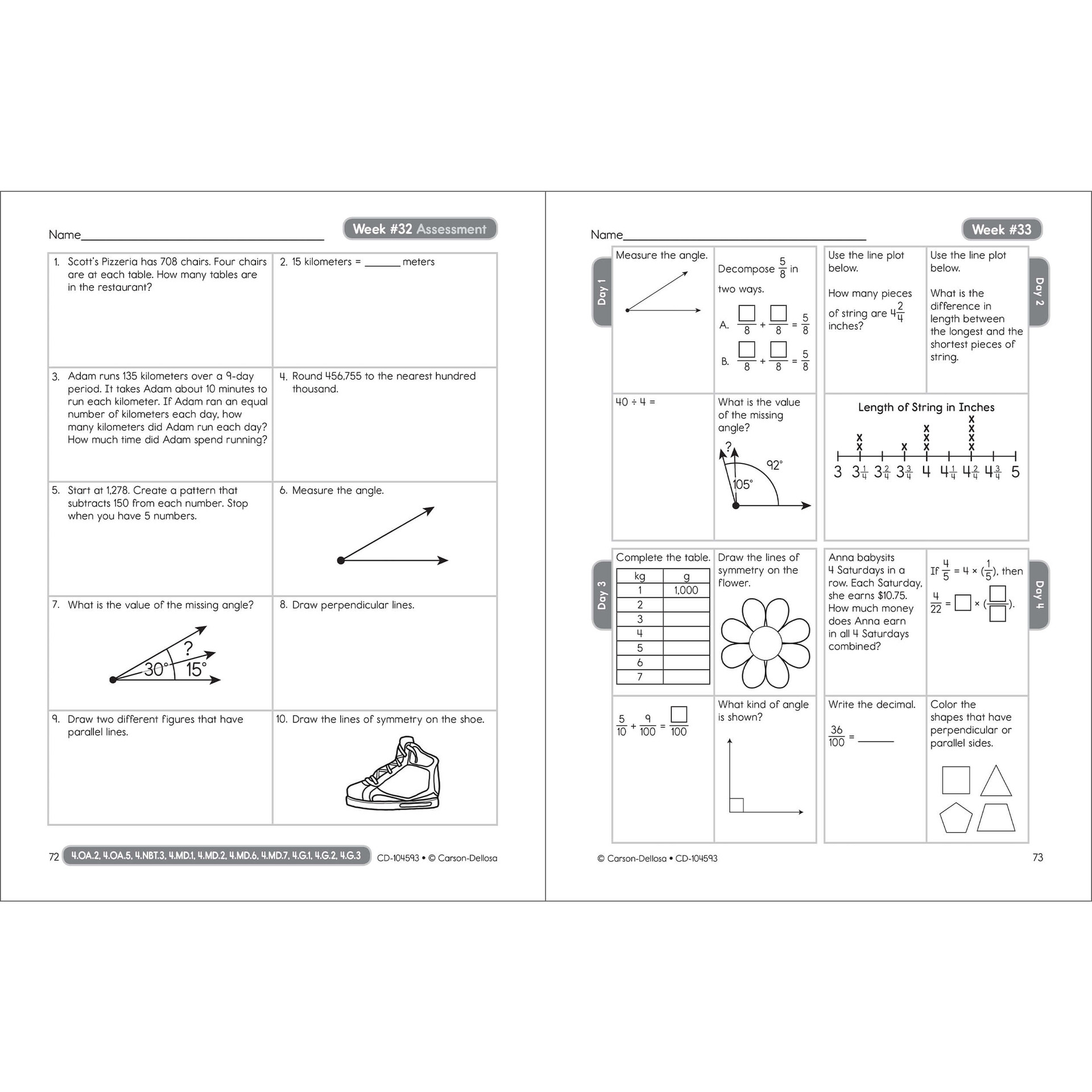 Grade 4 Common Core Math 4 Today Workbook Paperback