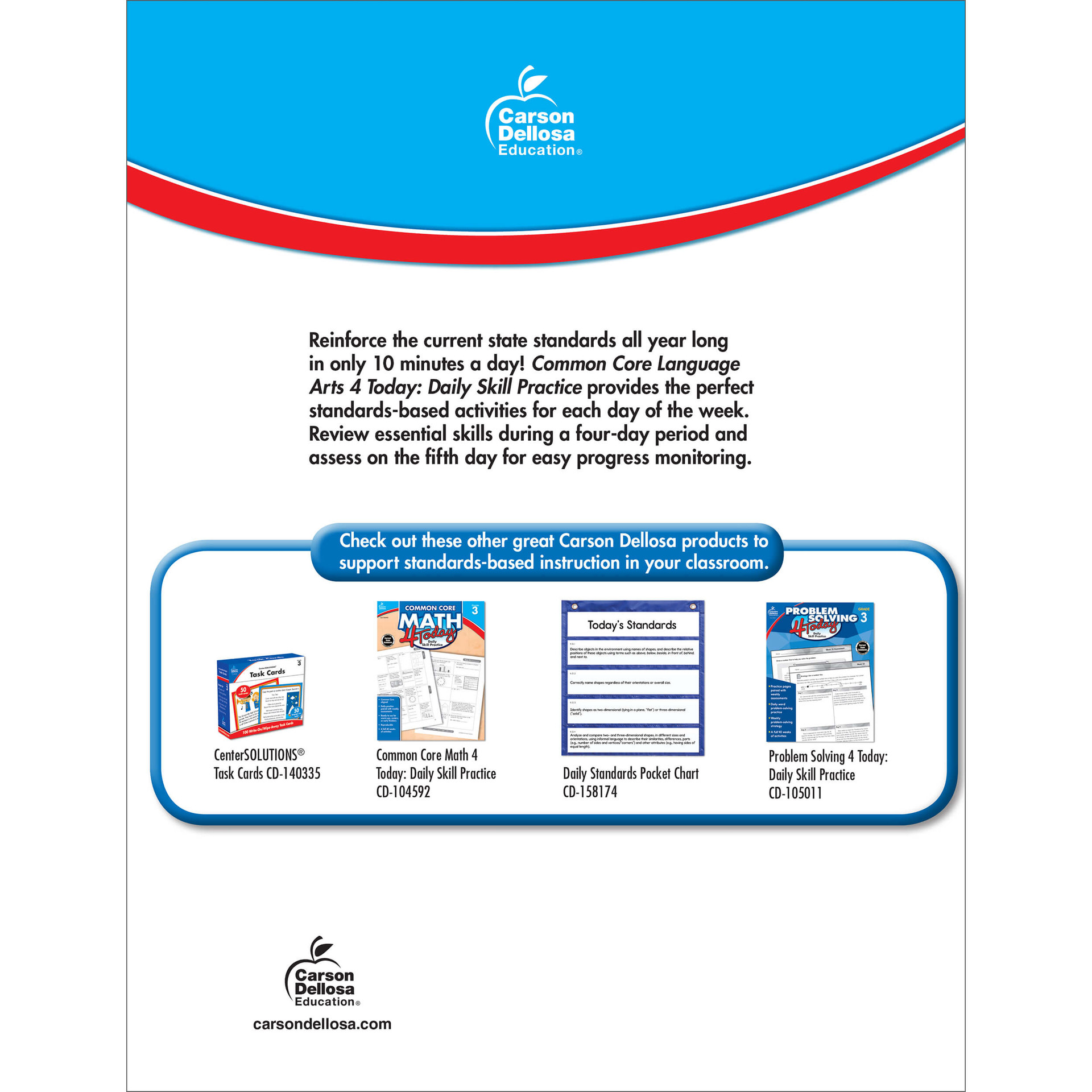 Grade 3 Common Core Language Arts 4 Today Workbook eBook