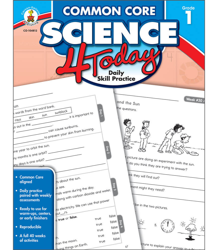 Grade 1 Common Core Science 4 Today Workbook eBook
