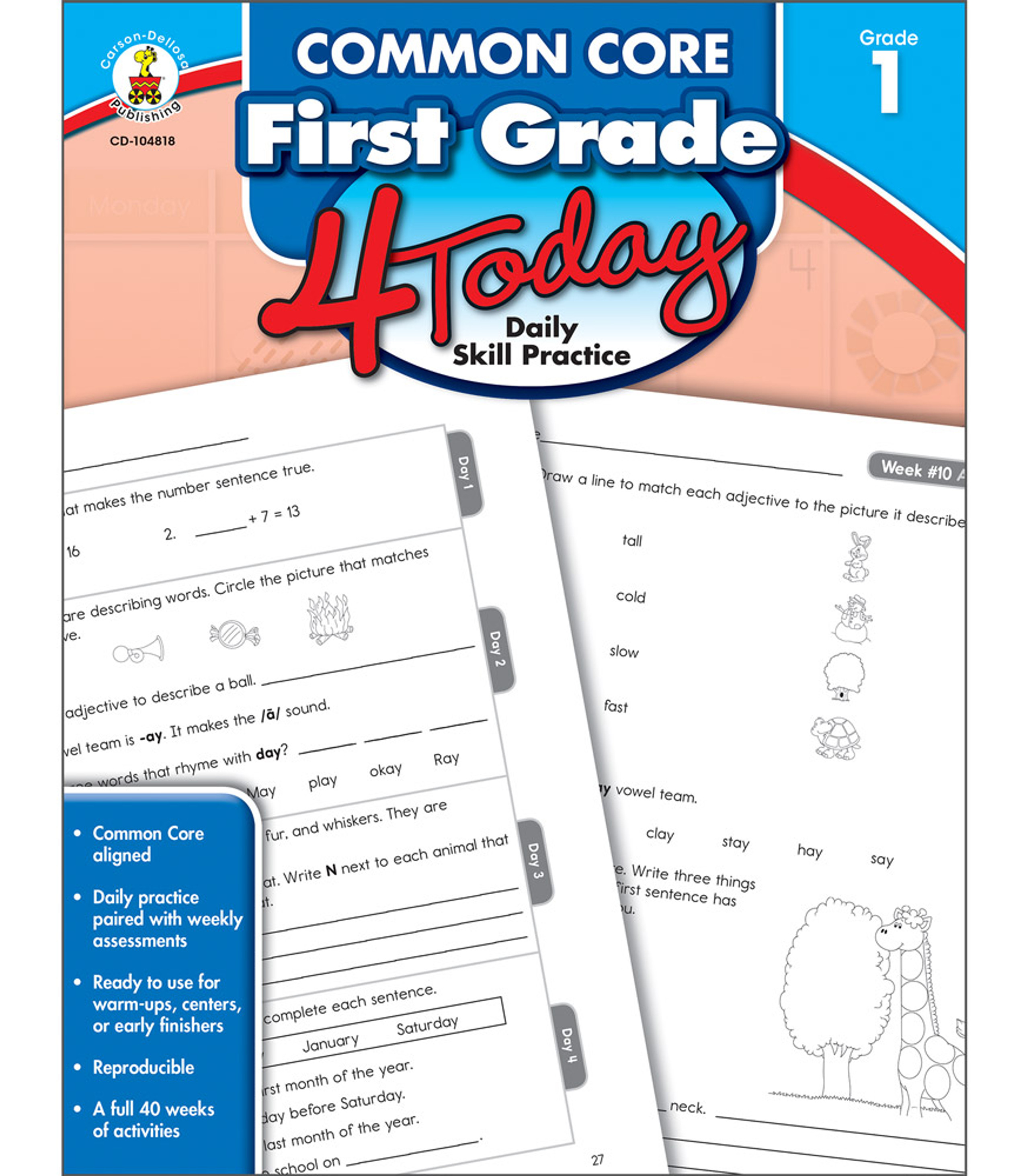 Common Core First Grade 4 Today Workbook Grade 1 eBook